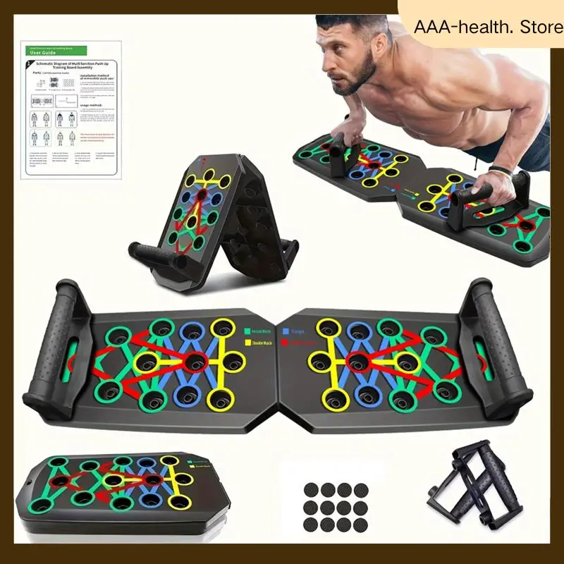 Portable Folding Push-Up Board, Multi-Functional Anti-Slip Mat With ...