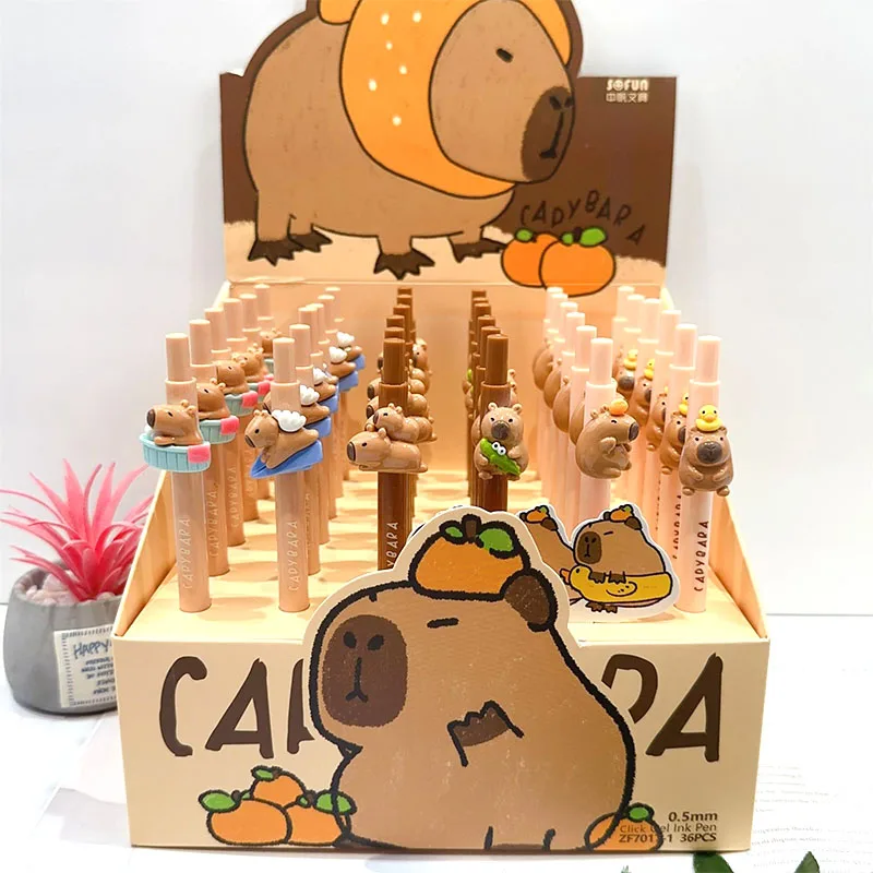 36pcs-lot-Creative-Capybara-Press-Gel-Pen-Kawaii-0-5mm-Black-Ink ...
