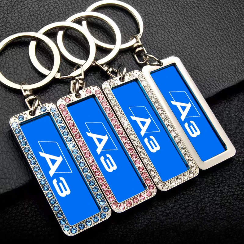 For-Audi-A3-A4-A6-license-plate-key-chain-digital-number-plate-anti ...