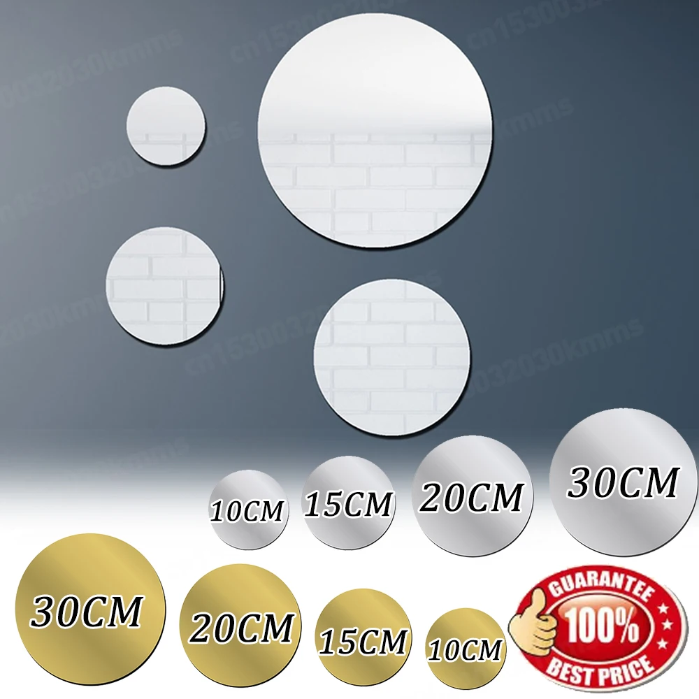 10-30CM-Round-Mirror-Wall-Sticker-Decal-Home-Decor-DIY-Self-adhesive ...