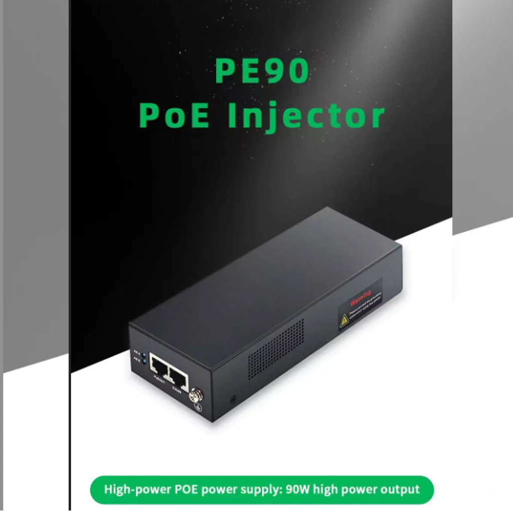PoE Injector 90W Gigabit Ultra PoE++ Injector, 56V Power, 10/100 ...