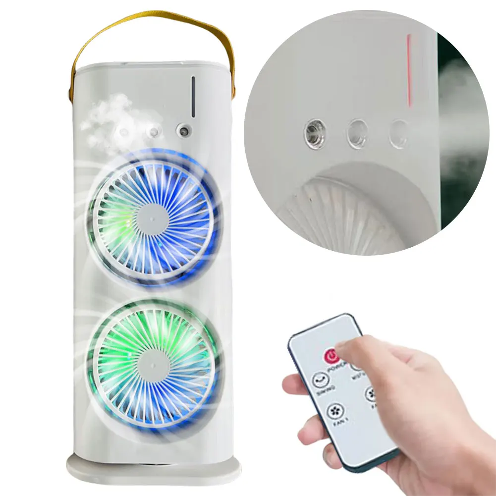 Double-Headed-Spray-Air-Conditioner-Fan-3-Speeds-Rechargeable-USB ...