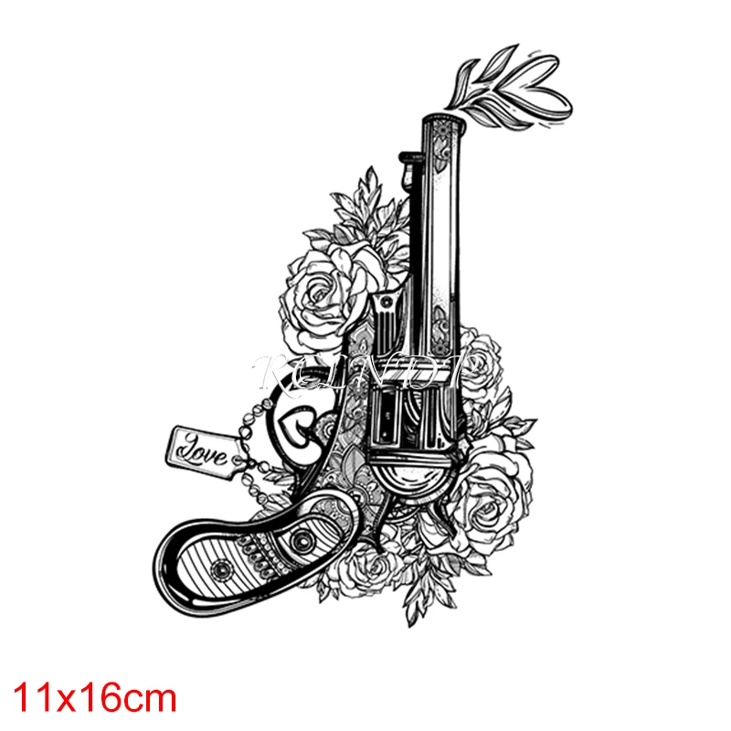 Gun And Rose Drawings