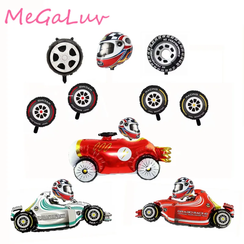 Racing Car Colorful Balloon Race Wheel Ballons Decoration Carriage ...