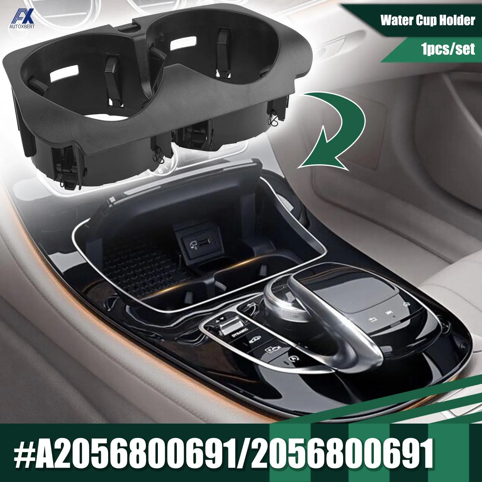 Car-Center-Console-Insert-Drinks-Water-Cup-Holder-For-Mercedes-Benz-C-E ...