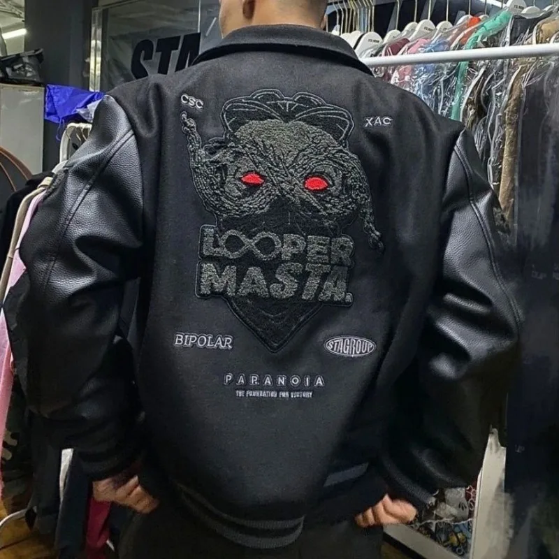 Street Popular Gothic Embroidered Jackets And Coats Men Y2K New ...