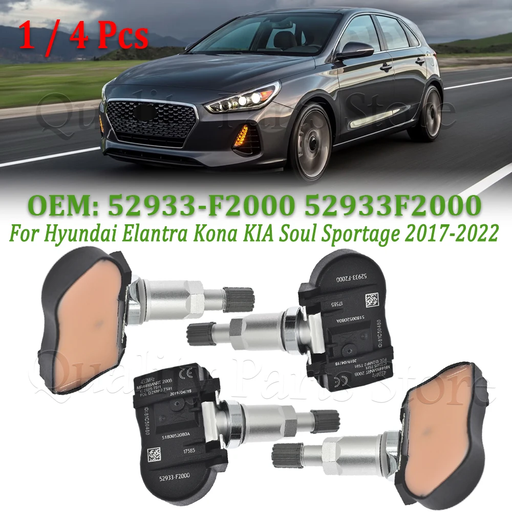 1/4PCS TPMS Car Tire Pressure Sensor 433MHZ For Hyundai Elantra i30 ...