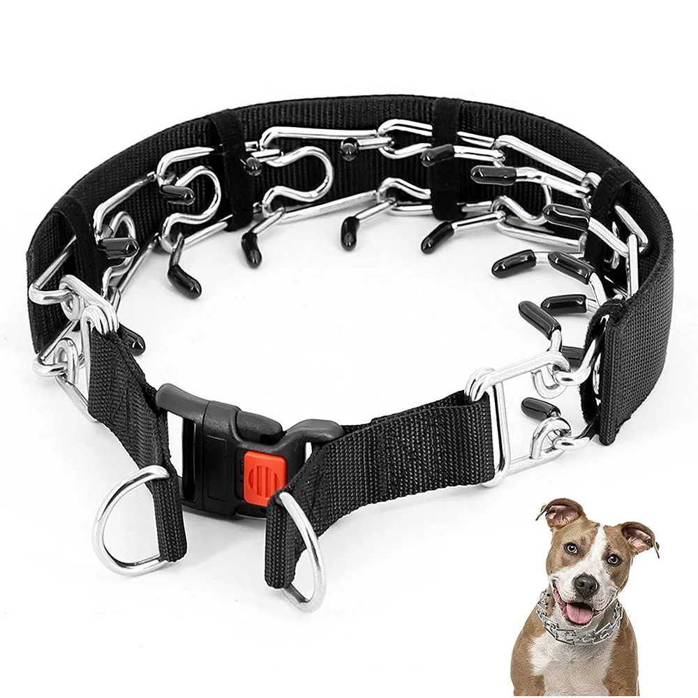 Dog-Training-Collar-Prong-Collar-with-Quick-Release-Buckle-Nylon-Cover ...