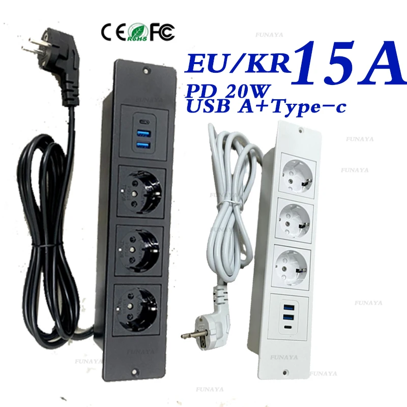 Power-Electric-Built-in-Socket-EU-KR-3-Outlet-15A-3800W-with-USB-PD20W ...