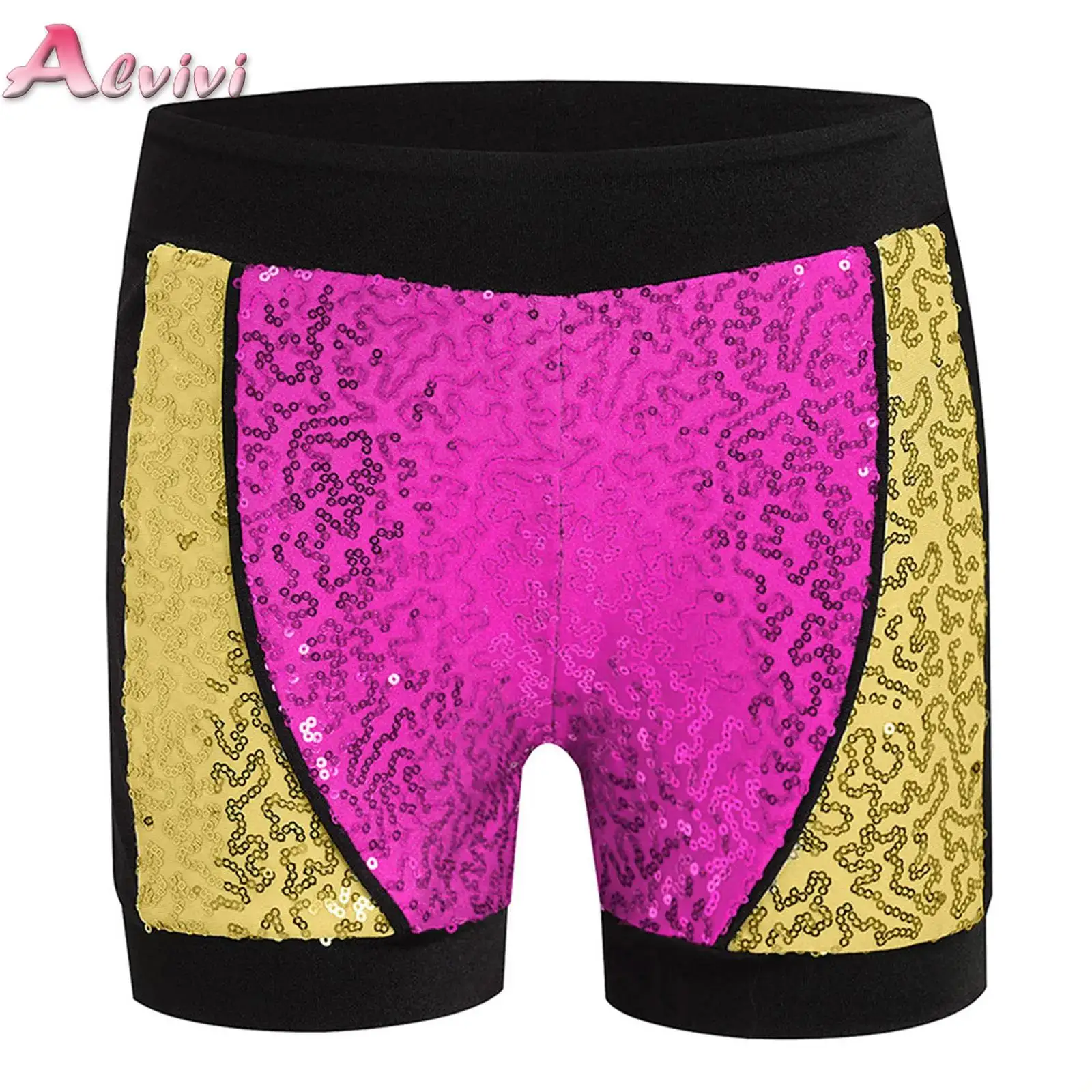 Kid Girls Sparkly Sequin Shorts Glossy Metallic Shorts Pants Color ...