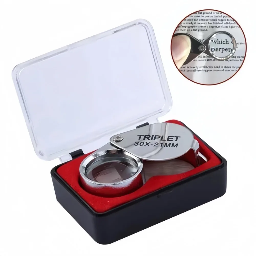 30/20/10x Magnifying Glass Metal Folding Glass Lens Specialized ...