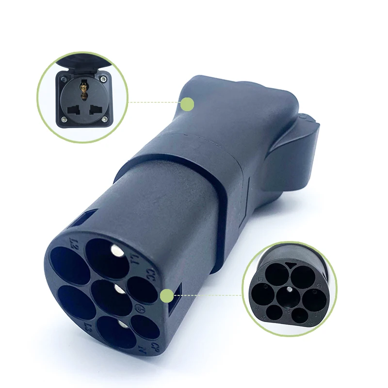 Portable-220V-Type-2-Male-Plug-to-Schuko-Socket-EV-Charging-Adapter-For ...