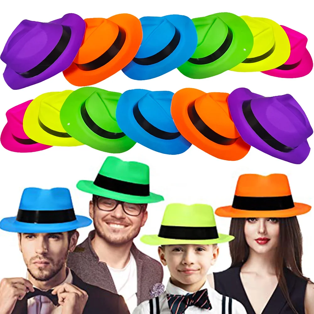 6-12-24-30-pcs-Neon-Party-Supplies-Neon-Formal-Hats-Glow-in-The-UV ...