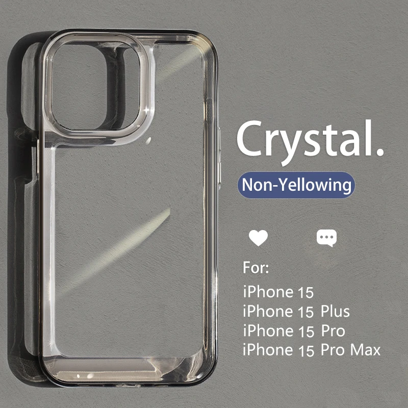 Luxury-Transparent-Shockproof-Armor-Case-for-iPhone-16-15-14-13-12-Mini ...