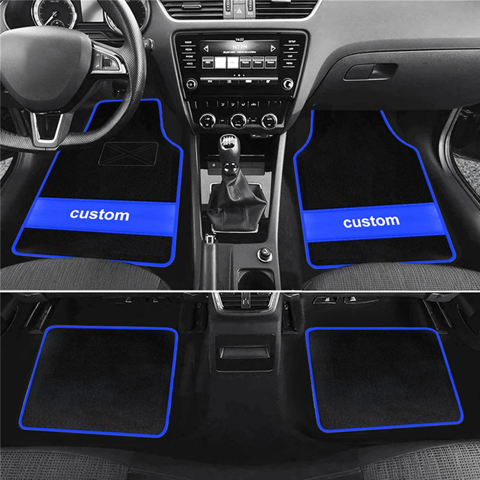 Custom-Text-Car-Floor-Mats-Universal-Automotive-Car-Mat-Full-Set-Of-4 ...