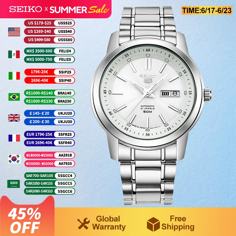Seiko-5-Watch-For-Men-Original-Japan-Stainless-Steel-Automatic ...