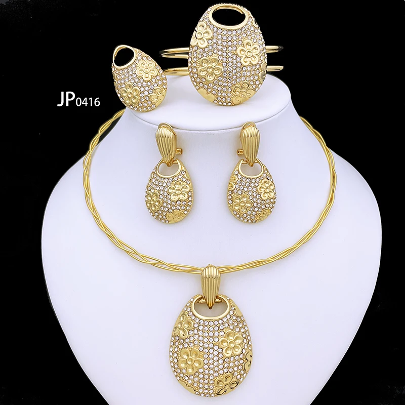 Jewelry-Sets-For-Women-Gold-Color-Fashion-Jewelry-Pendant-Necklace-Set ...