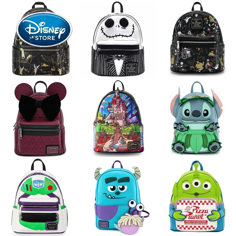 Disney Princess Belle PU Leather Women Backpack Cartoon Tinker Bell ...