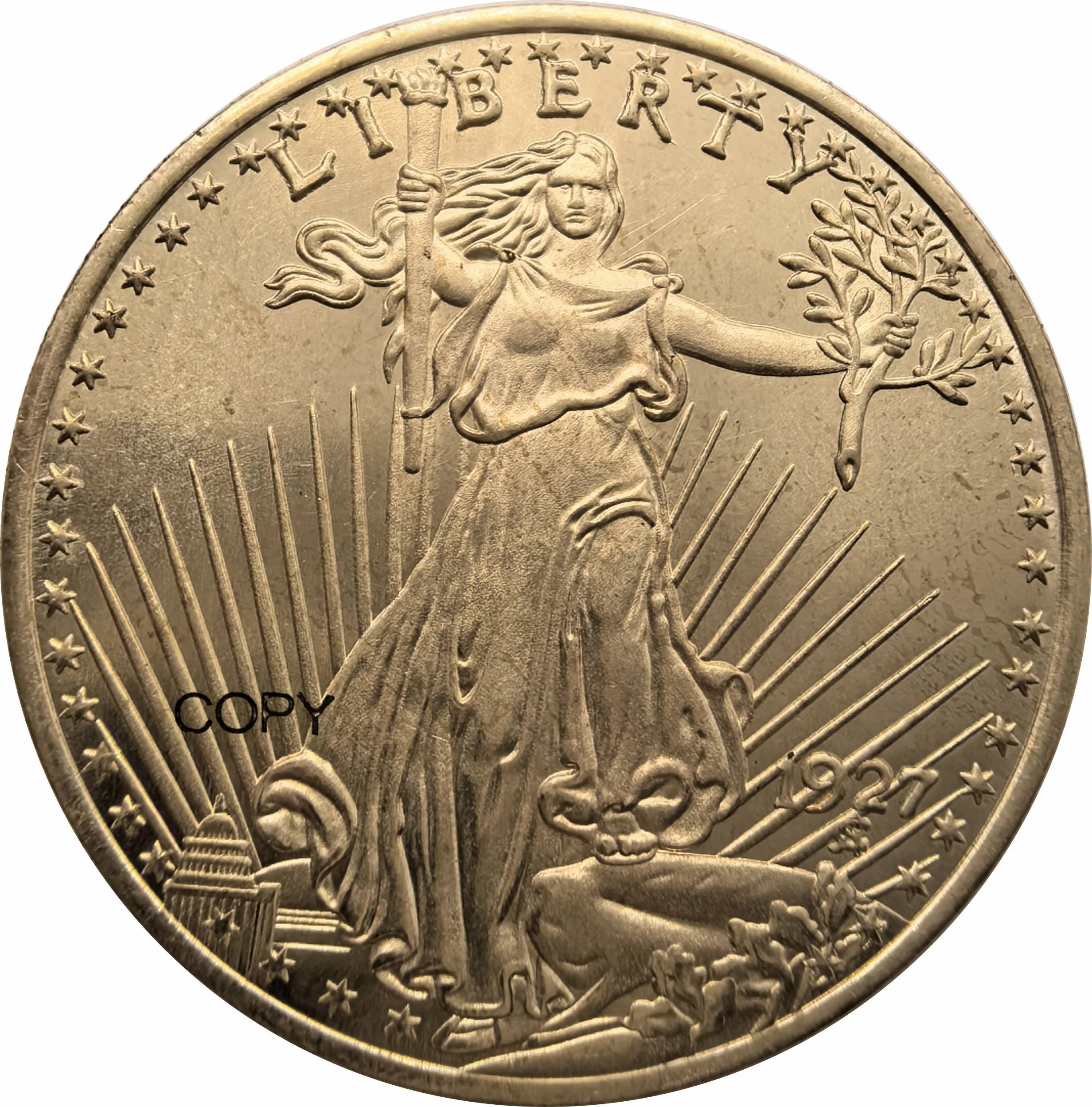 1927-Twenty-20-gold-Brass-US-Copy-Coin-Collection-Saint-Gaudens-Double ...