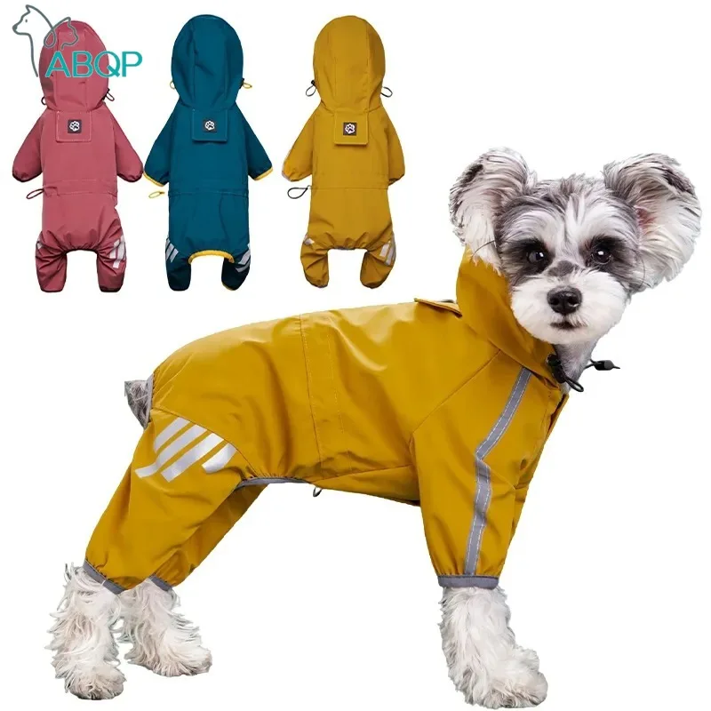 Dog-Raincoat-Reflective-Waterproof-Pet-Clothes-Chihuahua-Jumpsuit-for ...
