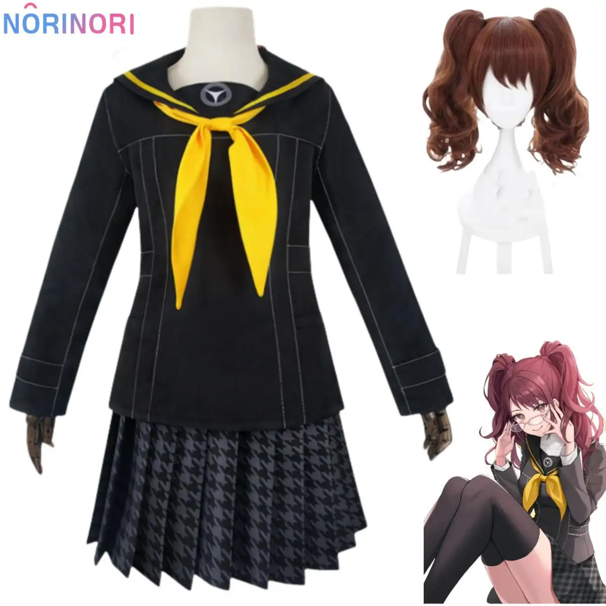 Anime-Game-Persona-4-P4-Kujikawa-Rise-Cosplay-Costume-Wig-Japanese-JK ...