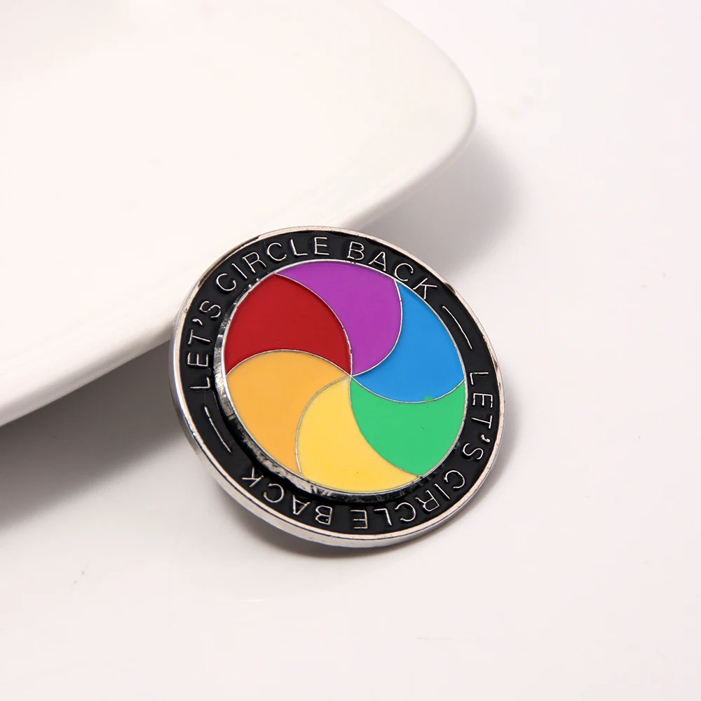 Let-s-Circle-Back-Spinning-Enamel-Pin-Rotatable-Color-Badge-Brooch-for ...