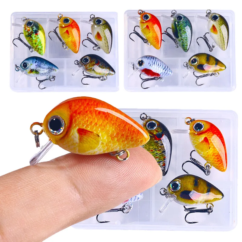 5Pcs/Set Mini Crankbait Kit 1.5g/3cm Fishing Lure Wobblers Small Artificial Floating Hard Bait ...