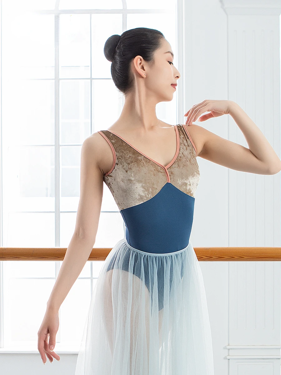 Velvet Women Ballet Leotards Vest Open Back Yoga Adult Lycra Dancing ...