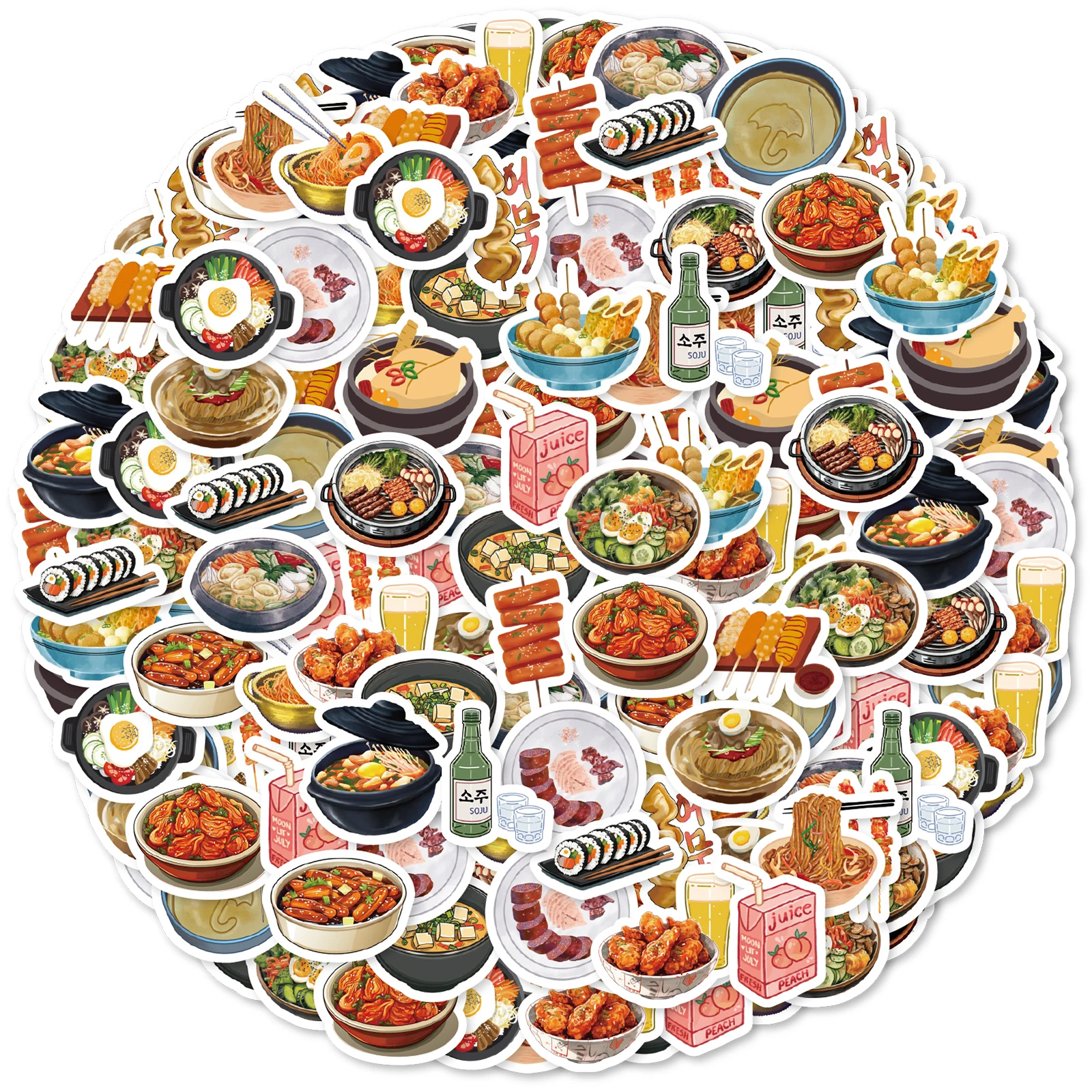 46pcs Korean Food Pattern Stickers for Notebooks, Water Bottles ...