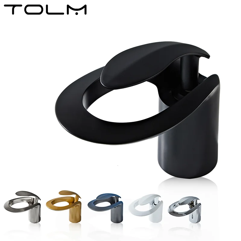 TOLM-Waterfall-Basin-Faucet-Water-Tap-Chrome-Bathroom-Faucet-Deck-Mount-Single-Handle-Hot-And ...