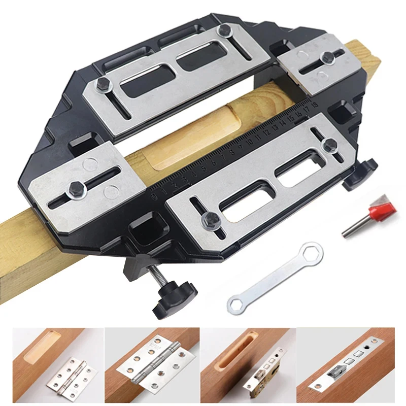 Door-Hinge-Jig-Woodworking-Hole-Opener-Slotting-Locator-Aluminum-Alloy-Door-Hinge-Installation ...
