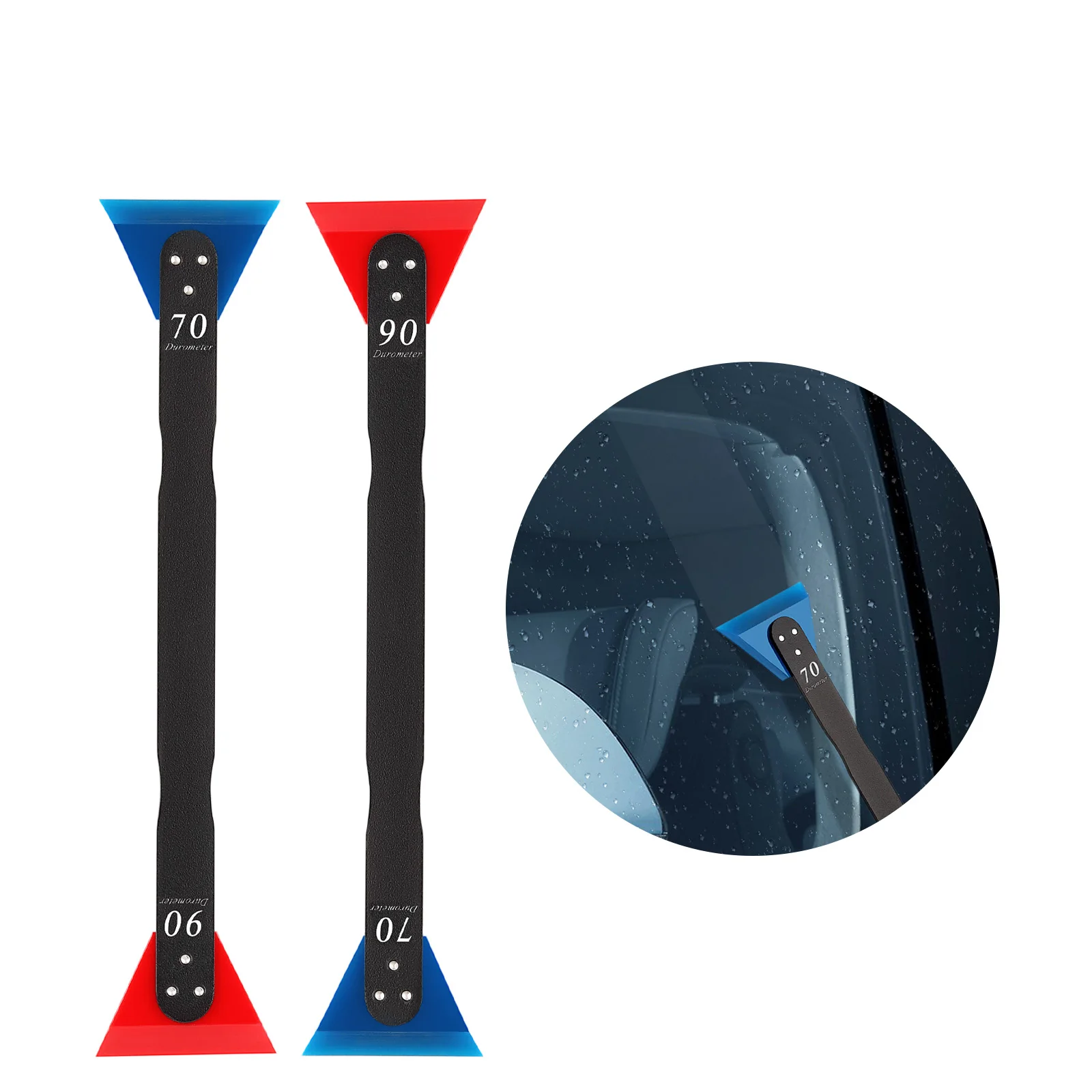 Double-Ended Long Handle Car Window Clean Scraper Soft Rubber Blade ...