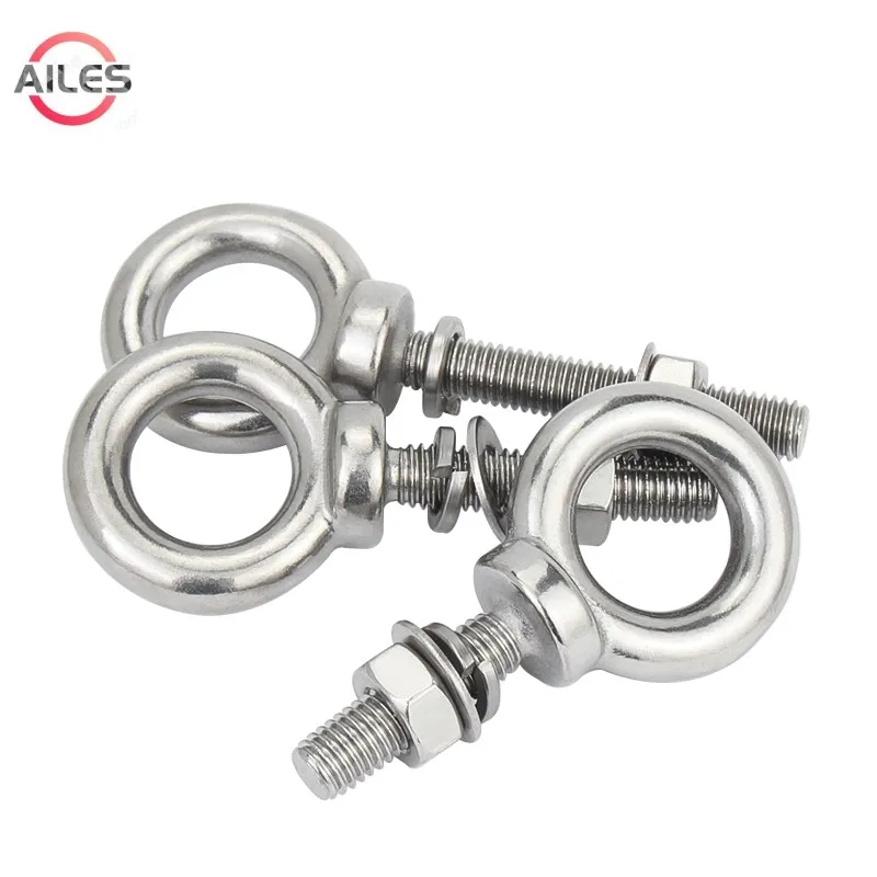 M3-M4-M5-M6-M8-Ring-Eye-Bolt-with-Nut-Washer-Set-304-Stainless-Steel ...
