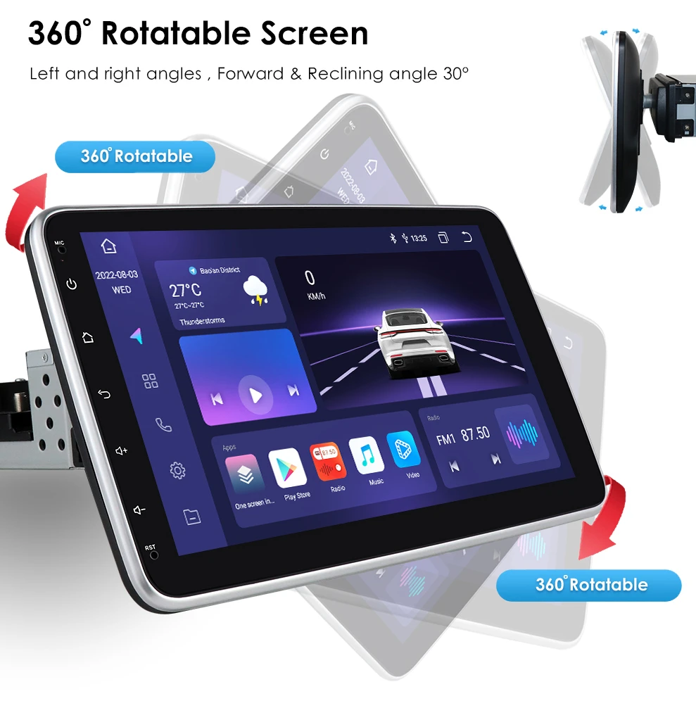 1-Din-Android-Auto-Radio-GPS-for-Universal-Car-Multimedia-Player-Stereo-1DIN-Rotatable-Screen ...