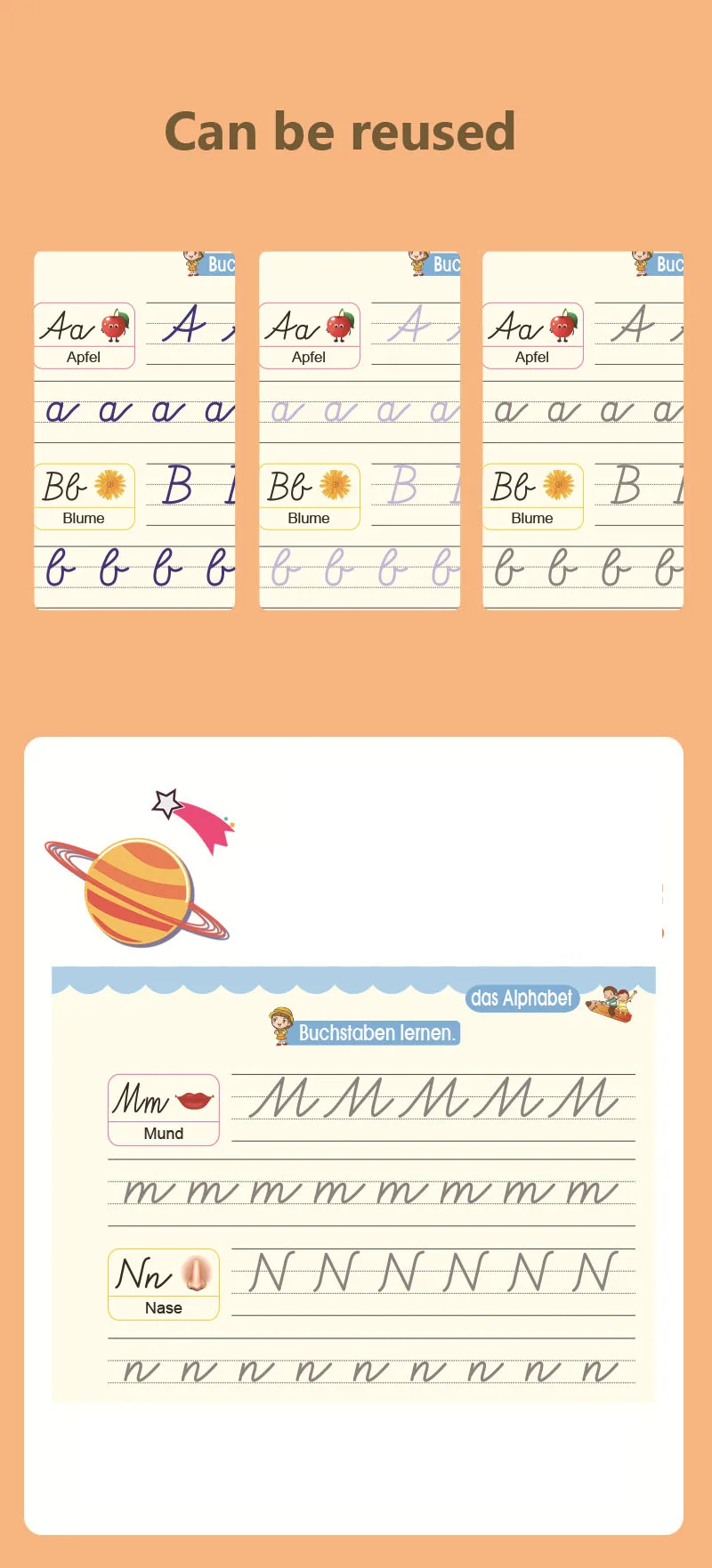 German Children's Books 13x19cm Deep Groove Magic Book Alphabet ...