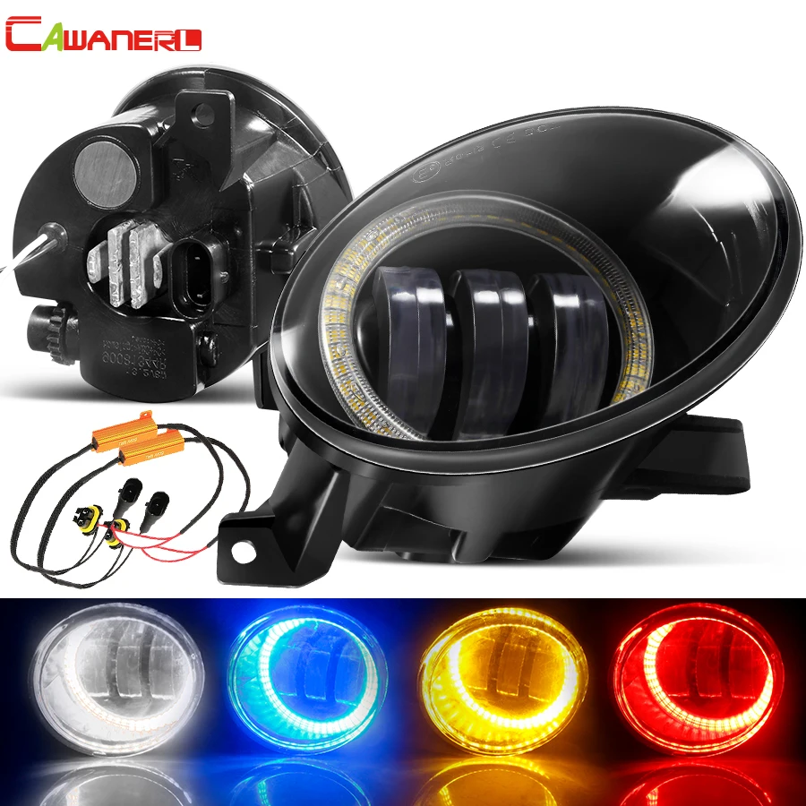 2-X-LED-Fog-Light-with-Angel-Eye-DRL-9006-Car-Fog-Driving-Lamp-For ...