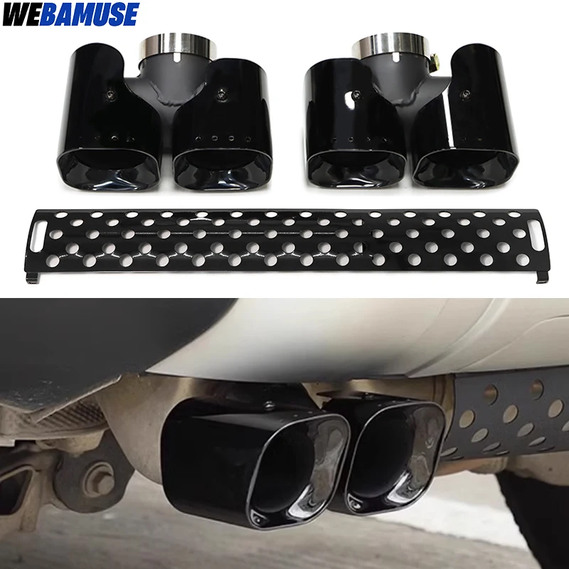 Quad Square Stainless Steel Exhaust Tips For Defender 90 110 Quad ...