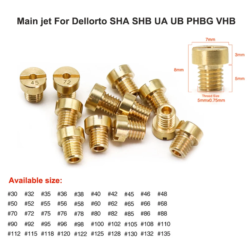 Dellorto SHA SHB UA UB PHBG VHB-CS VHBT-CS #30-135 PHBG CarburetorJet ...
