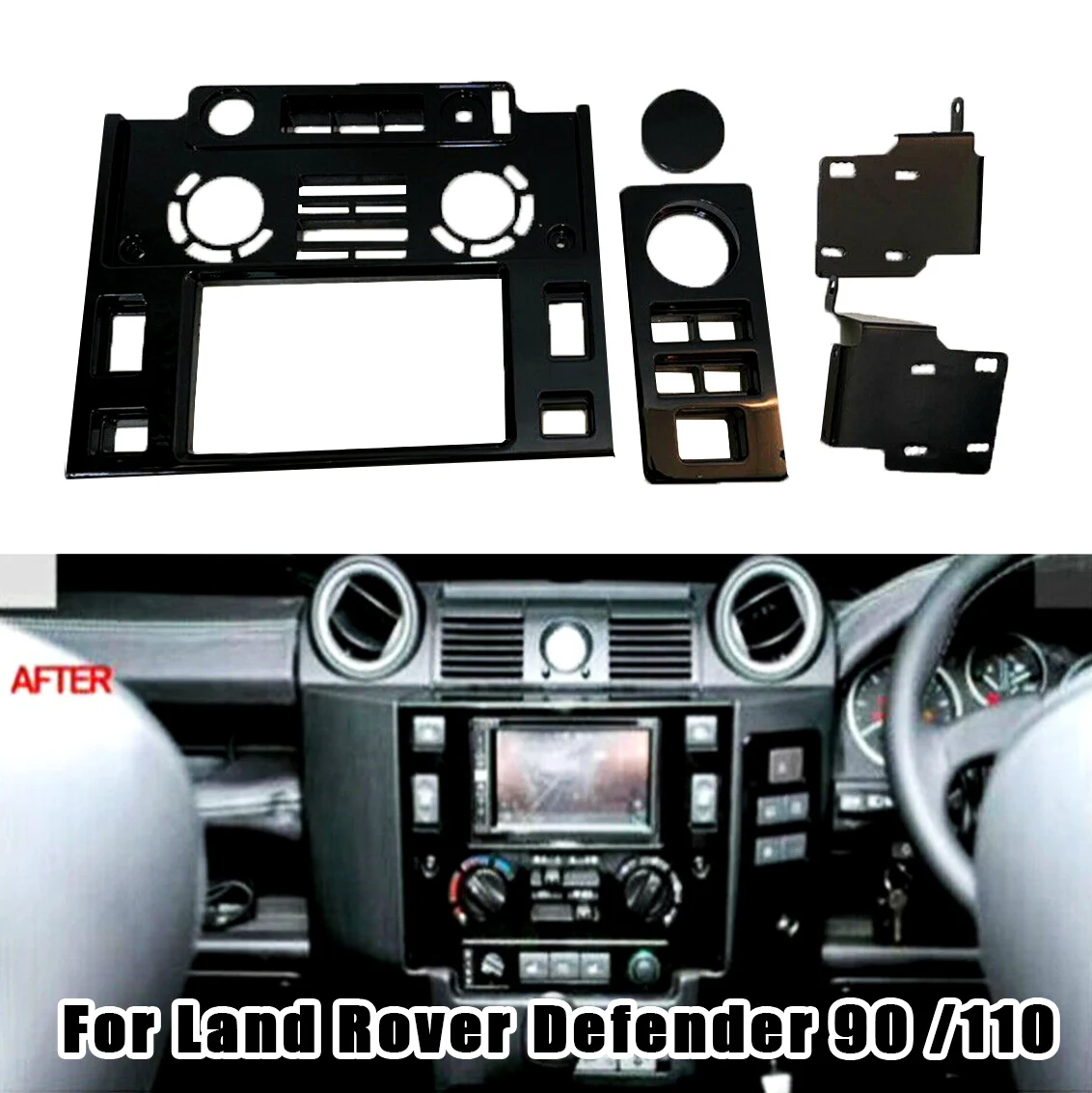 Front-Center-Console-Panel-Frame-Dash-Nav-Head-Unit-Fascia-Set-2-Din ...