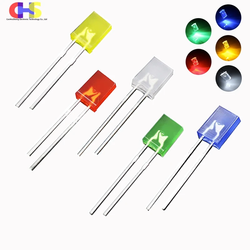 100pcs High-quality 2*5*7 Square Light Emitting Diode LED Lamp Beads ...