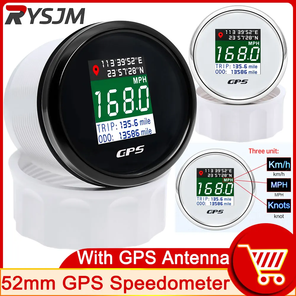 316-Stainless-Steel-52mm-Car-Boat-Digital-GPS-Speedometer-KMH-MPH ...