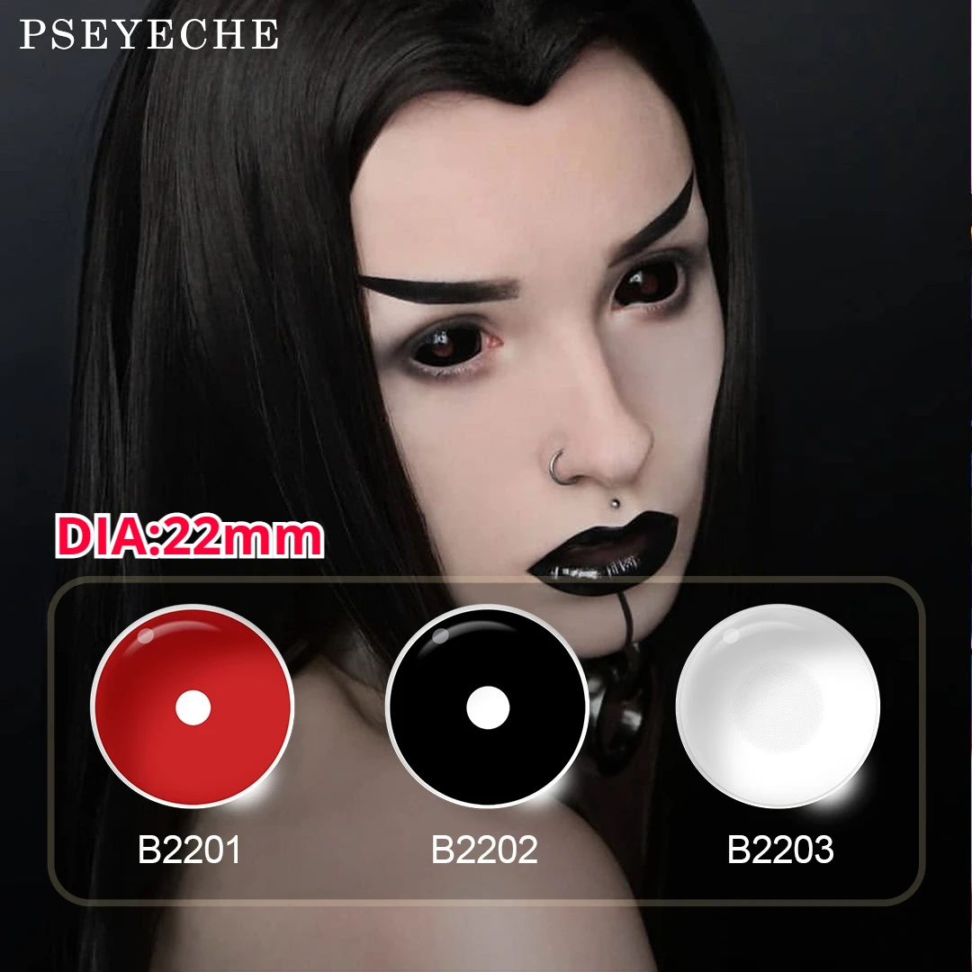 22MM-Sclera-Lenses-All-Black-1Pair-Halloween-Contact-Lenses-Cosplay-Lens-White-Lenses-Red-Mesh ...