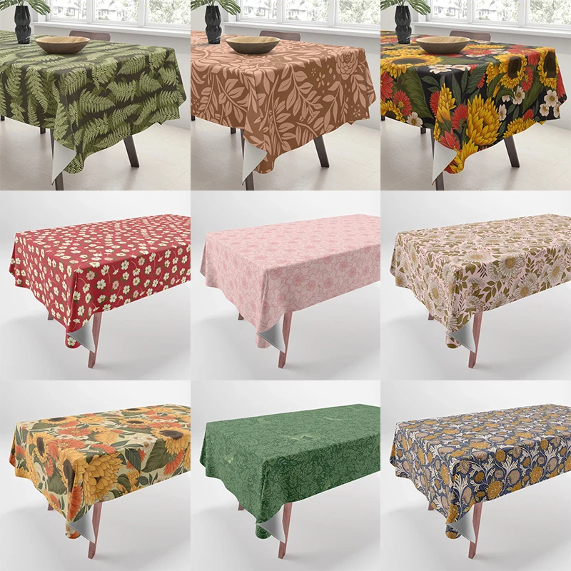 Beautiful Abstract Dense Flower Pattern Tablecloth Home Decoration ...