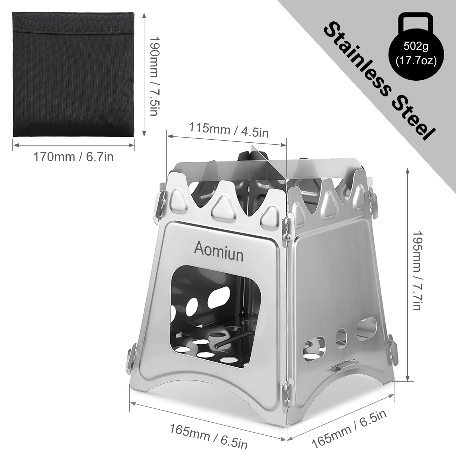Réchaud,poêle à bois pliable et Compact, Portable, pour Camping en ...