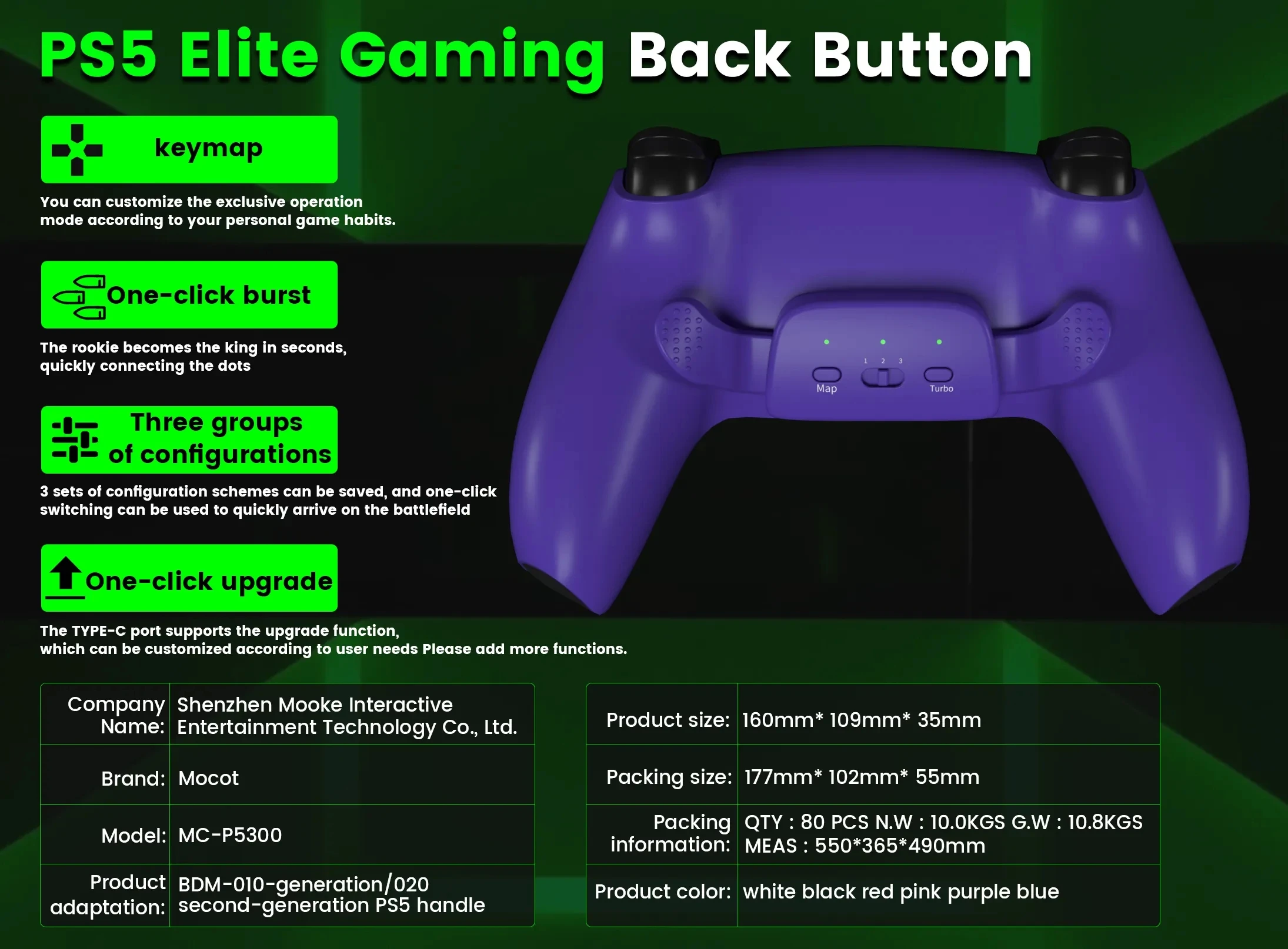 NEW-For-PS5-Controller-Back-Button-Attachment-Extension-Adapter-Gamepad ...