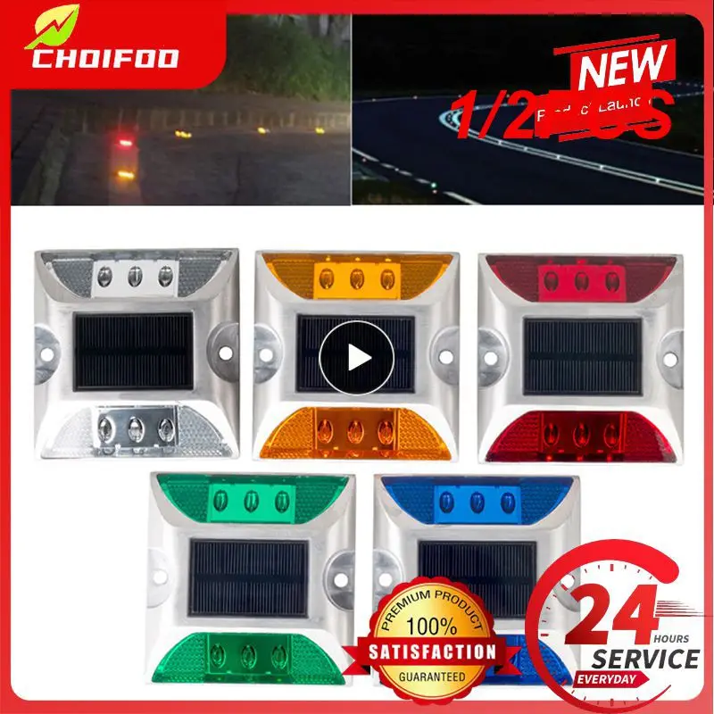 1-2PCS-Solar-Powered-Raised-Road-Stud-Maker-Pathway-Deck-Dock-LED ...