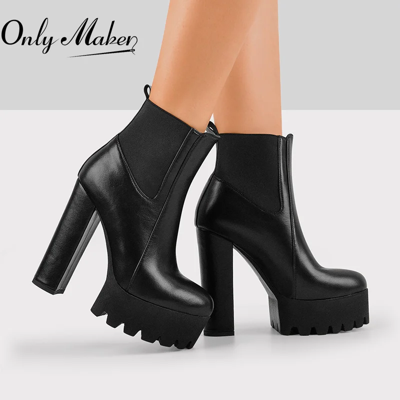 Onlymaker-Botines-de-plataforma-con-punta-redonda-para-mujer-botas ...