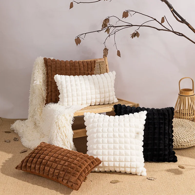 Simple-Plush-Cushin-Cover-45X45-Solid-Color-Pillowcases-Living-Room ...