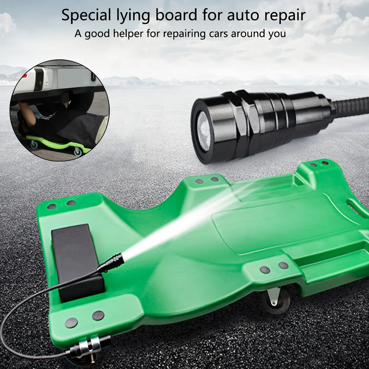 36-40-Strong-magnetic-LED-light-repair-car-lying-board-Plastic-Creeper ...