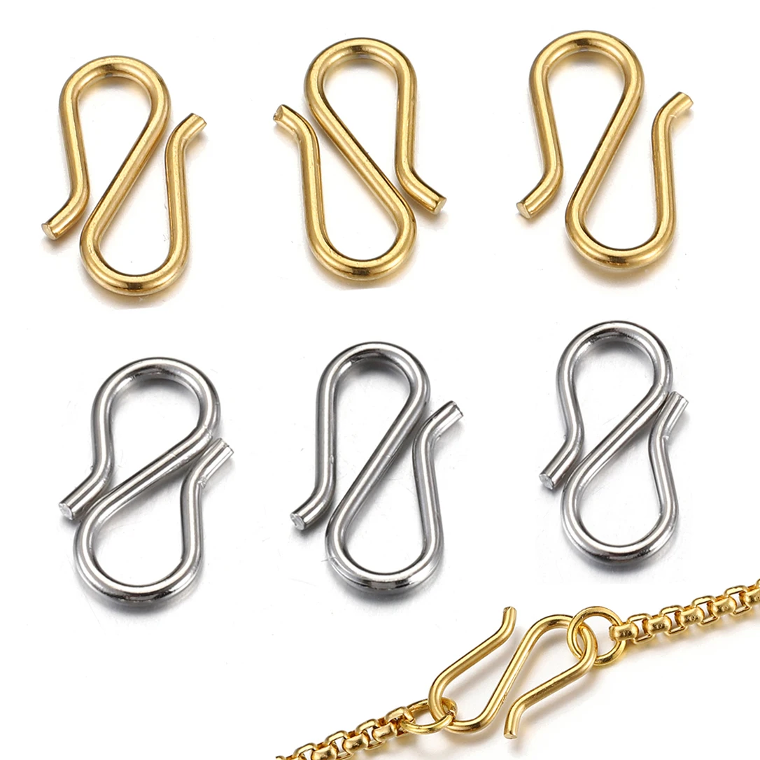 20pcs-Stainless-Steel-Strong-S-Shape-Hooks-DIY-Necklace-Clasps-Hooks ...